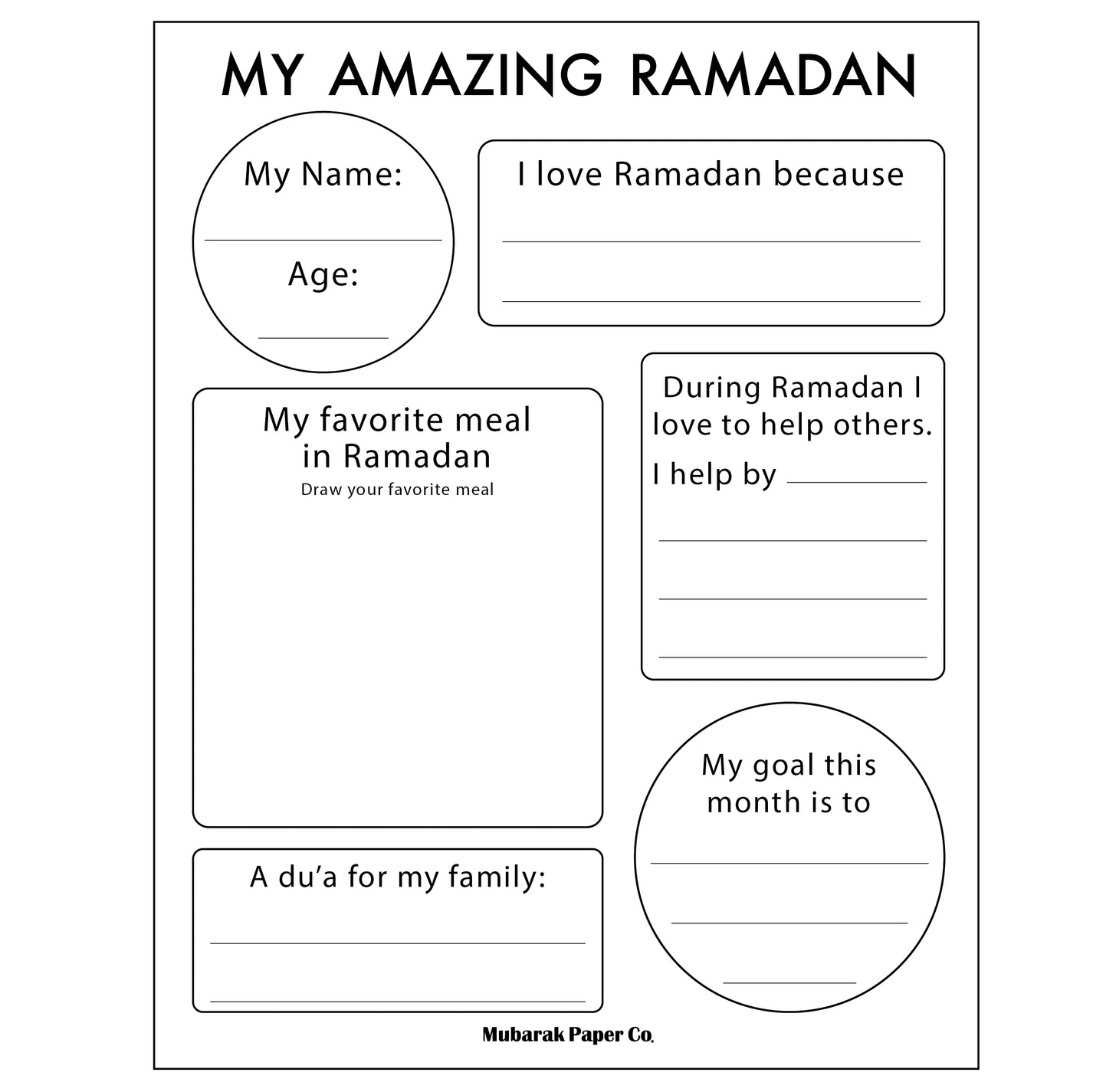 My Amazing Ramadan – Mubarak Paper Co.